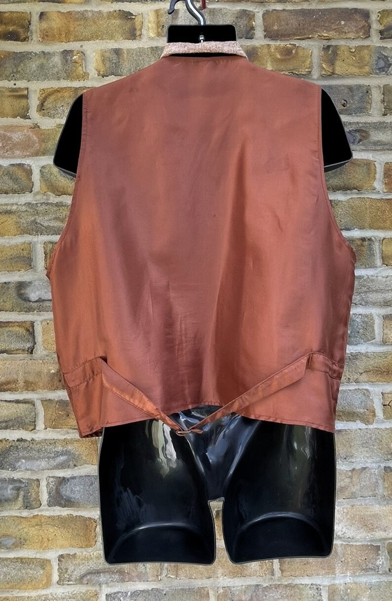 Vintage 1980's Original Classic Styled Leather Tan Waistcoat/vest, Size ...
