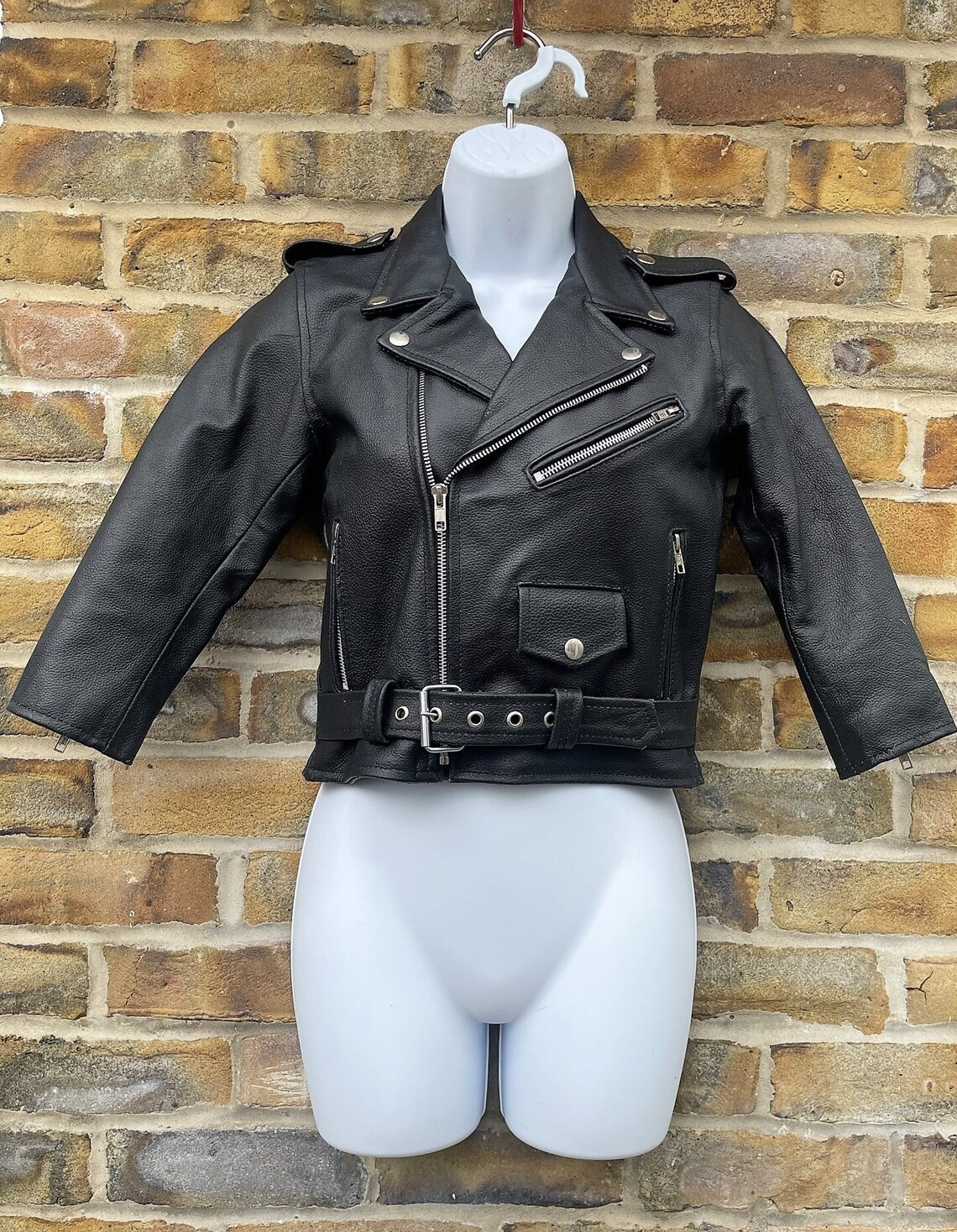 Vintage 1980's real Leather Quality Black Leather Motorcycle Retro ...