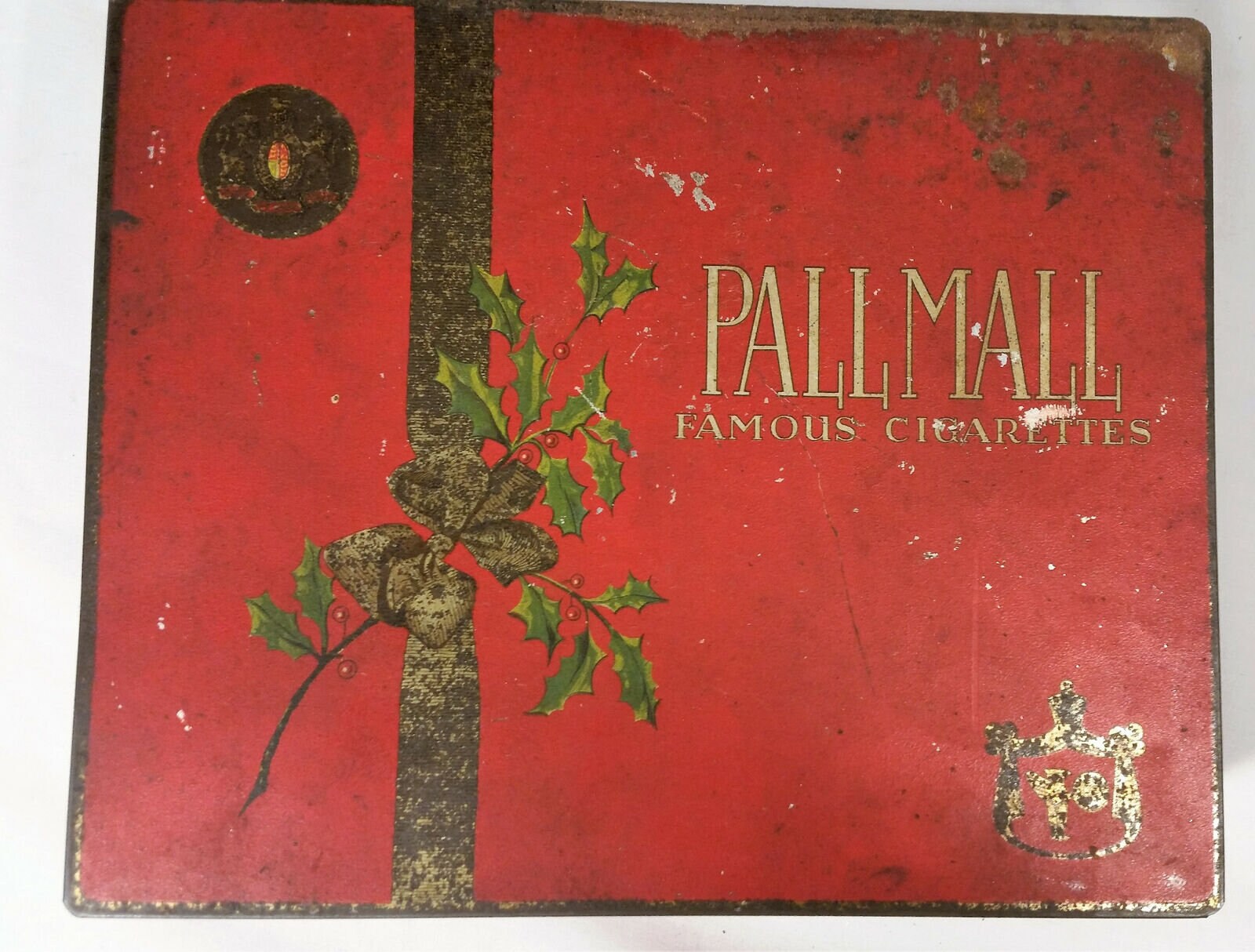Vintage Red Tin Pall Mall Cigarettes Candy Box Style Tobacco Christmas ...