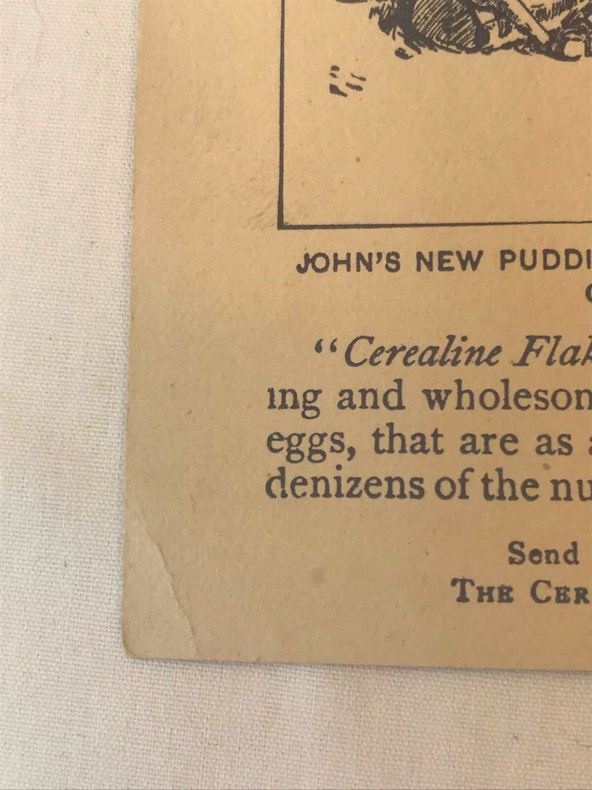 Cerealine Flakes Antique Trade Card 1890's Stray Horse Gulch Columbus ...