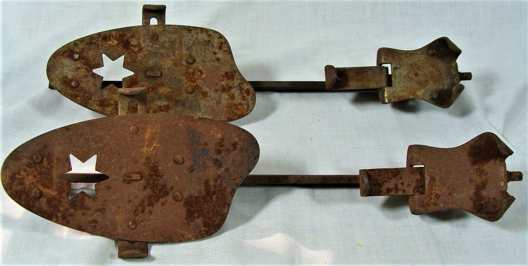 Vtg Metal Clamp on Shoes Ice Skates Star Cutout Antique One for Each ...