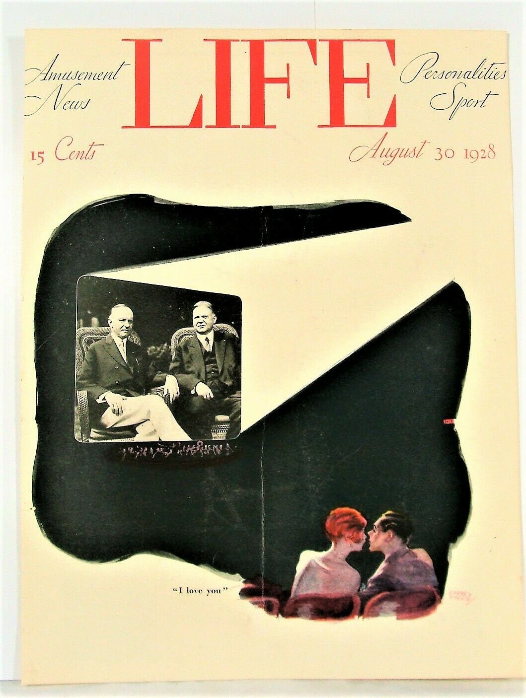 Vtg Aug 1928 Life Magazine Cover Couple in Theater Ignoring Movie Love ...