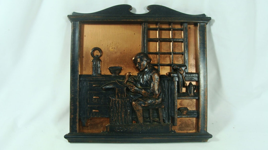 Vintage Coppersmith 3D Wall Hanging Picture Coppercraft Guild Copper ...