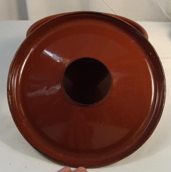 Vintage Brown Enamel Spittoon 2 Piece Rustic Primitive Farmhouse Decor ...