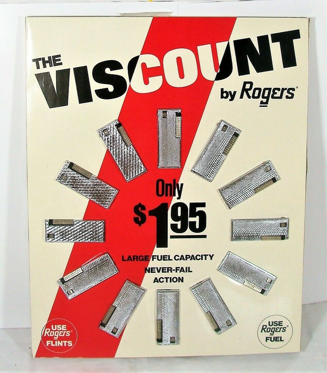 Vtg NOS Viscount Lighter by Rogers 12 Lighters Circular Counter Display ...