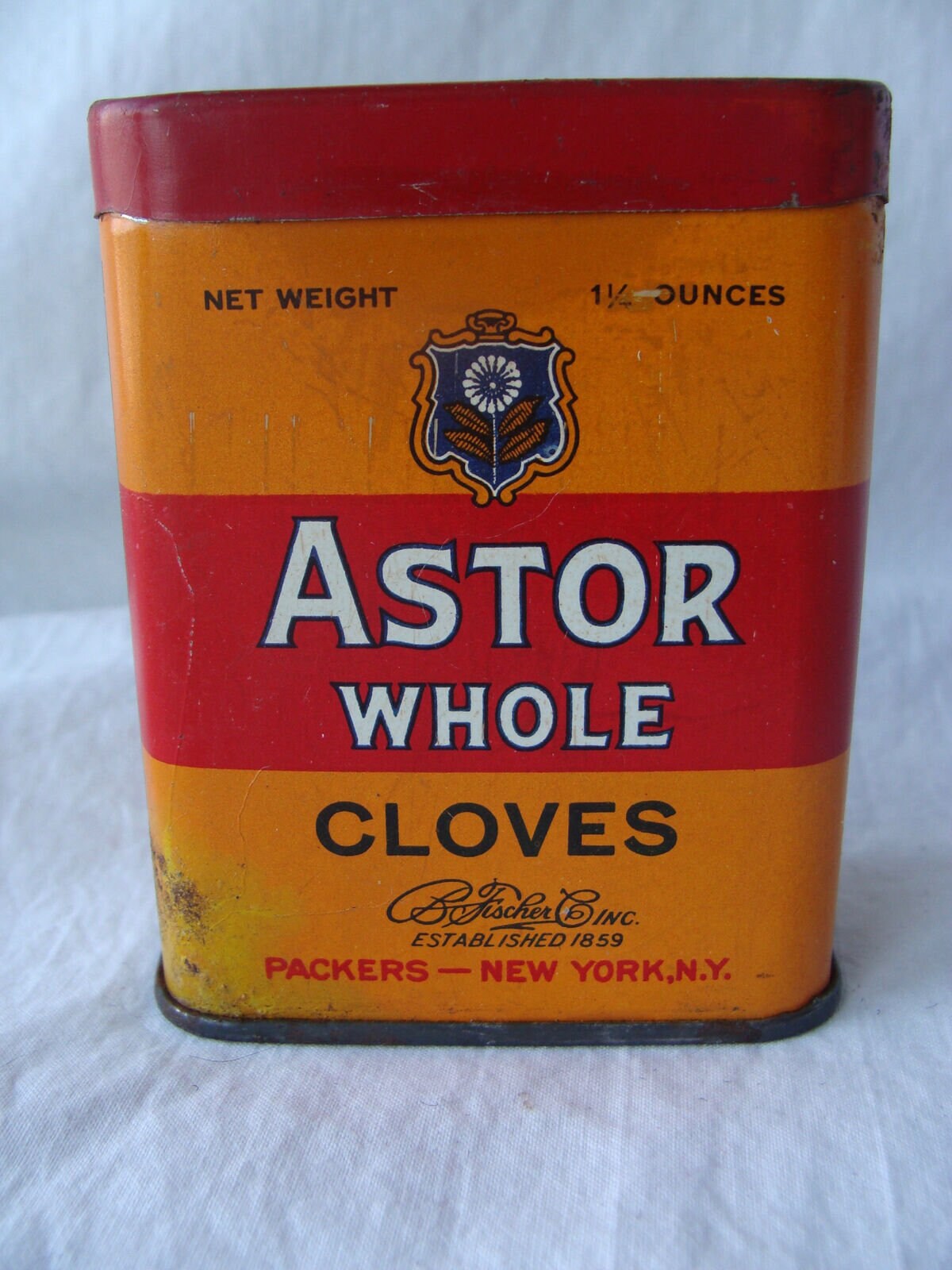 Vintage Astor Whole Cloves Spice Tin 1 1/4 Oz W/ Lid B. Fischer Co Inc ...