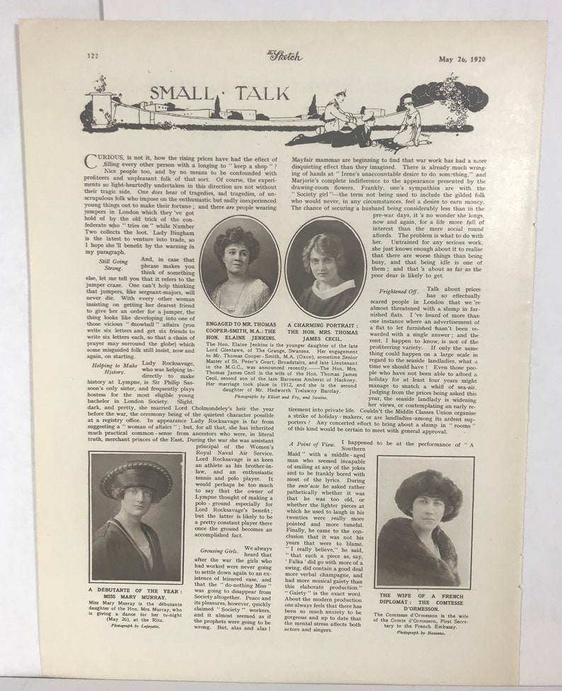1920 the Sketch Magazine Gloria Swanson "the Admirable Crichton" Photos ...