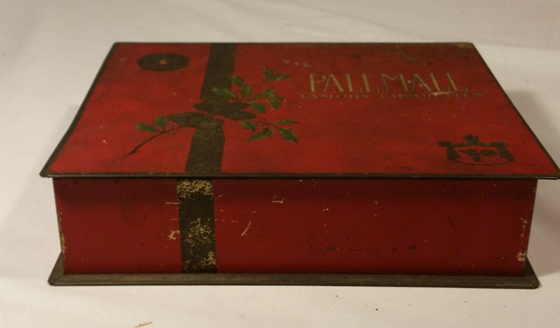 Vintage Red Tin Pall Mall Cigarettes Candy Box Style Tobacco Christmas ...