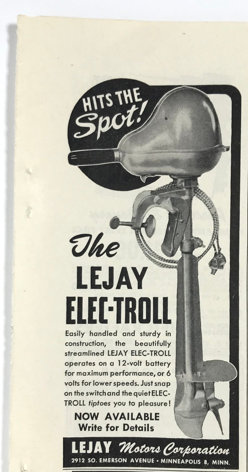 Vintage 1947 the Lejay Elec-troll Photo Print Ad Motors - Etsy