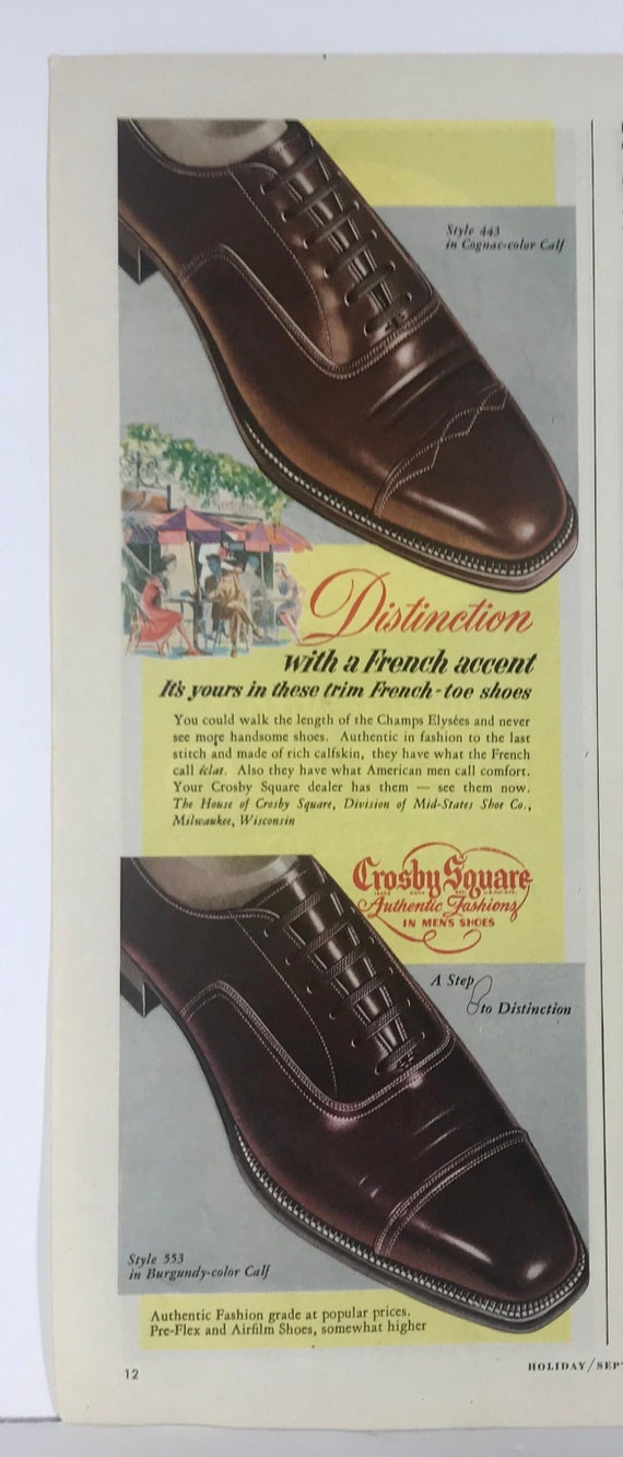 Vtg 1948 Crosby Square Print Ad Authentic Fashions in Mens - Etsy