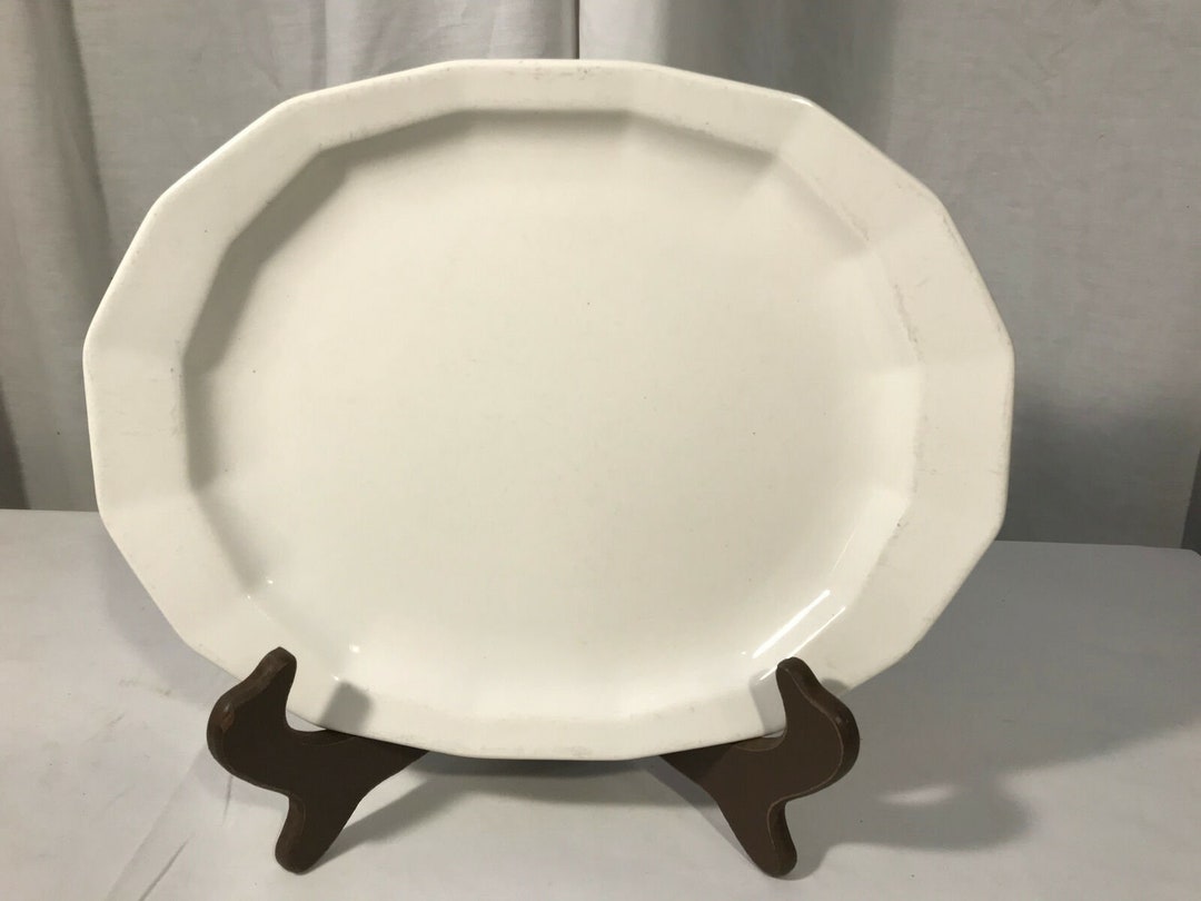 Harkerware Heritance White 11" Oval Platter Multisided Harker Ironstone ...