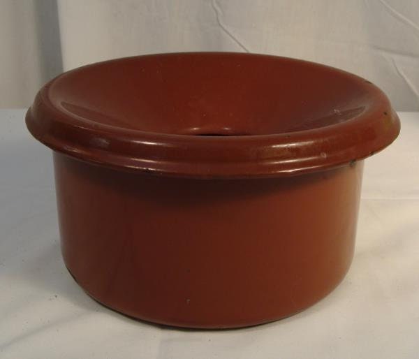 Vintage Brown Enamel Spittoon 2 Piece Rustic Primitive Farmhouse Decor ...