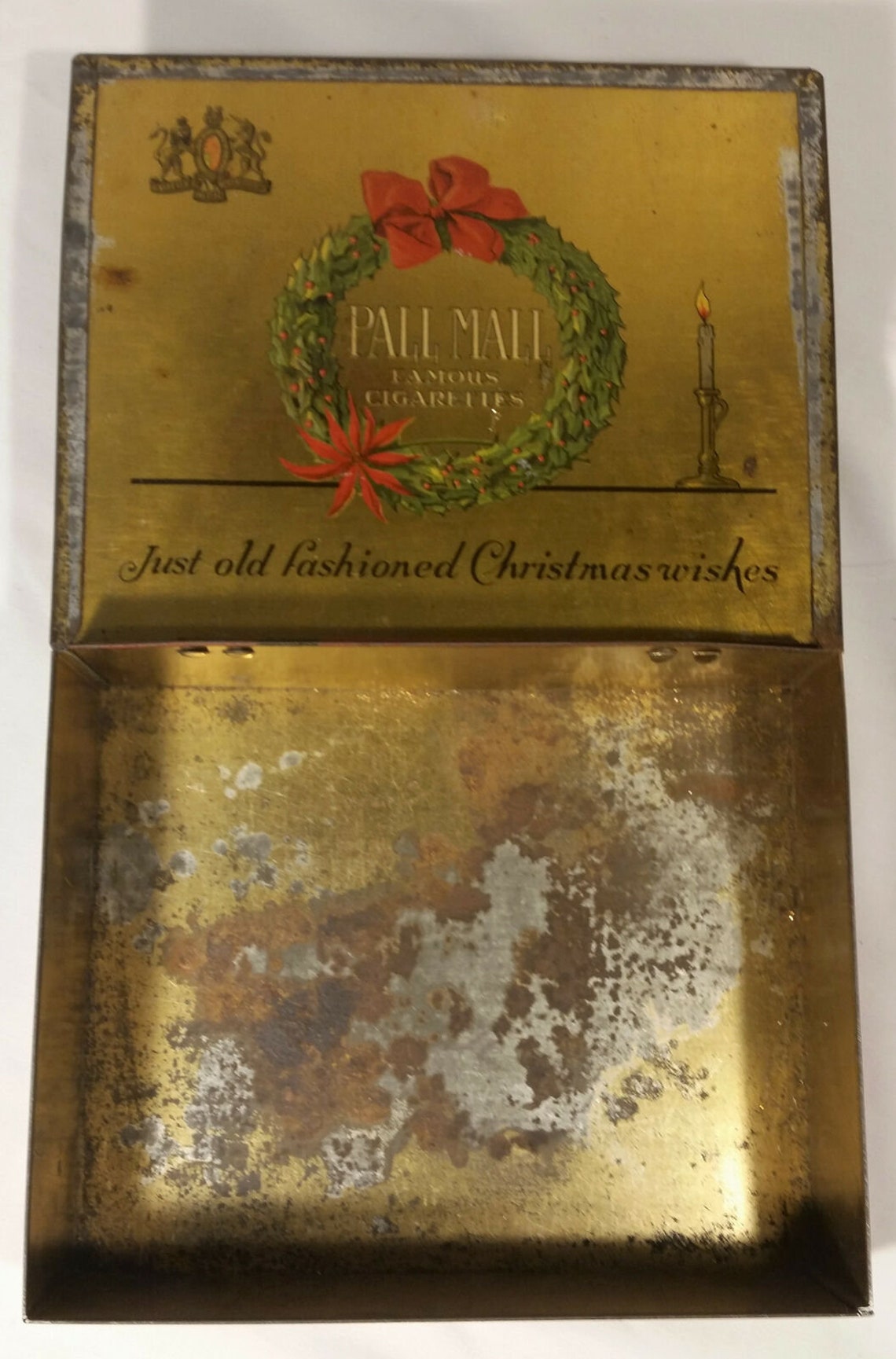 Vintage Red Tin Pall Mall Cigarettes Candy Box Style Tobacco Christmas ...