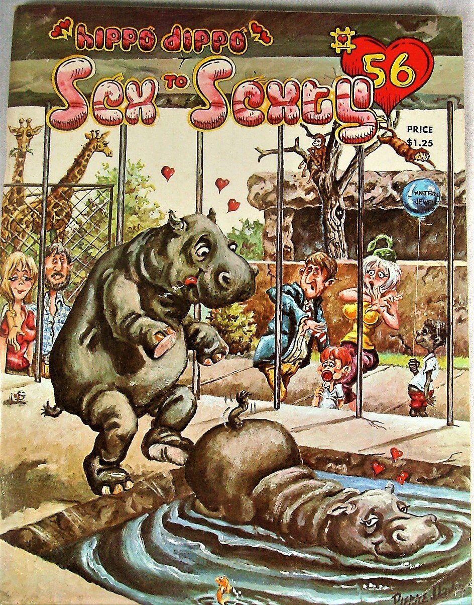 Here is a Vintage 1973 Hippo Dippo Sex to Sexty Humor Cartoon Magazine Book #56 Pierre Davis ...