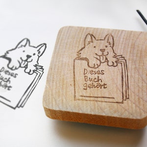 Dog Ex Libris Stamp, Library Stamp With Dog, Book Lover Gift, Bookplate ...