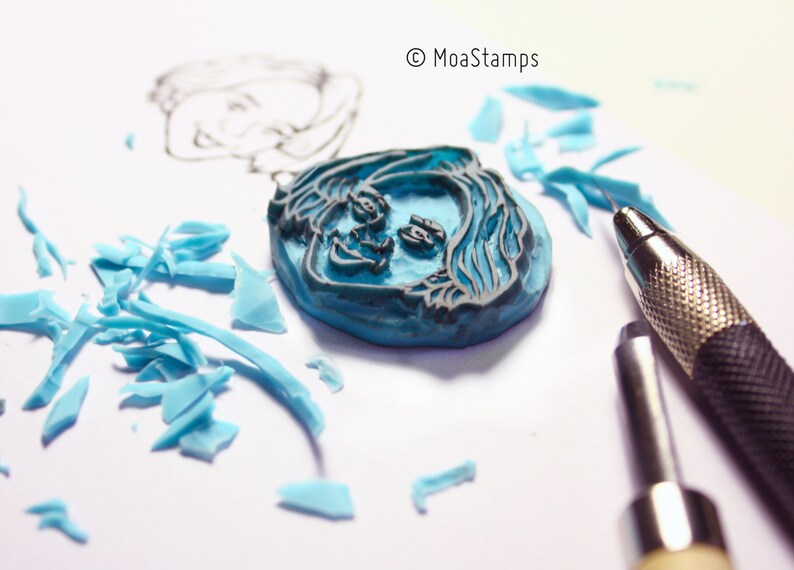 Portrait Stamp, Personalized Portrait Stamp, Potrait Illustration ...