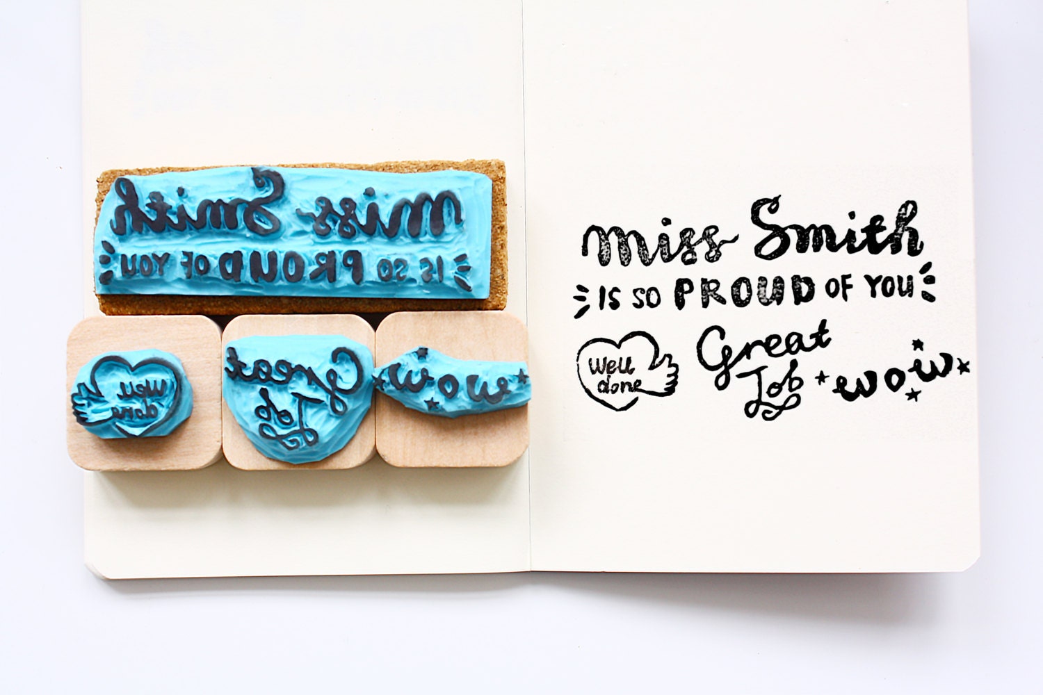 Teacher Stamp Set,custom Teacher Stamp,well Done Teacher Stamp,gift for ...
