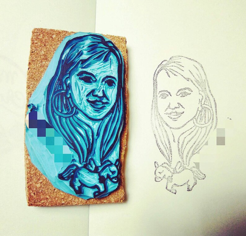 Portrait Stamp, Personalized Portrait Stamp, Potrait Illustration ...