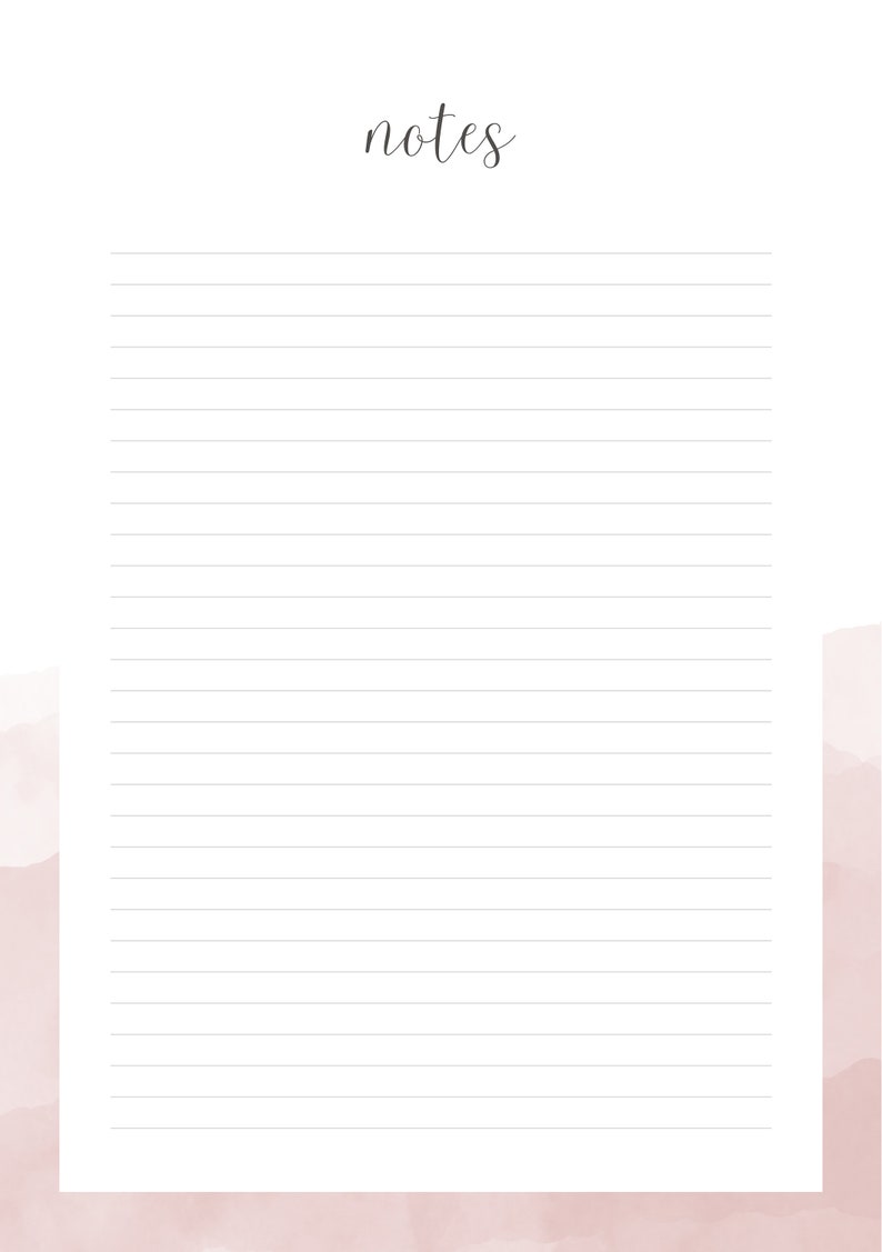 Printable and Fillable Note Page - Etsy