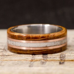 Whiskey Barrel Wood, Elk Antler, and Rose Gold Inlays - Stone Forge ...