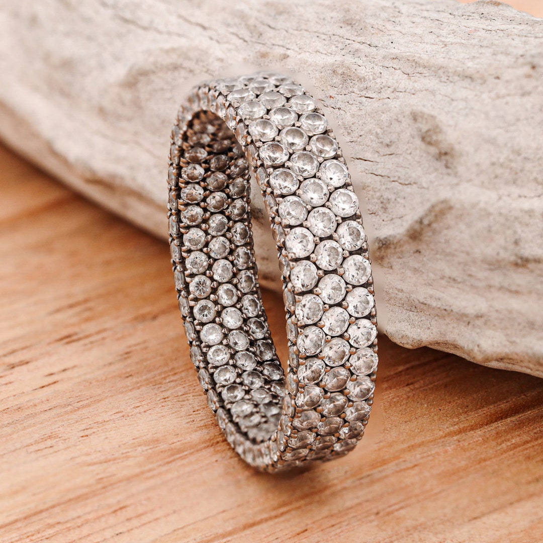 Four Sided Diamond Pave Ring, Hand Set With Diamonds Covering Every ...
