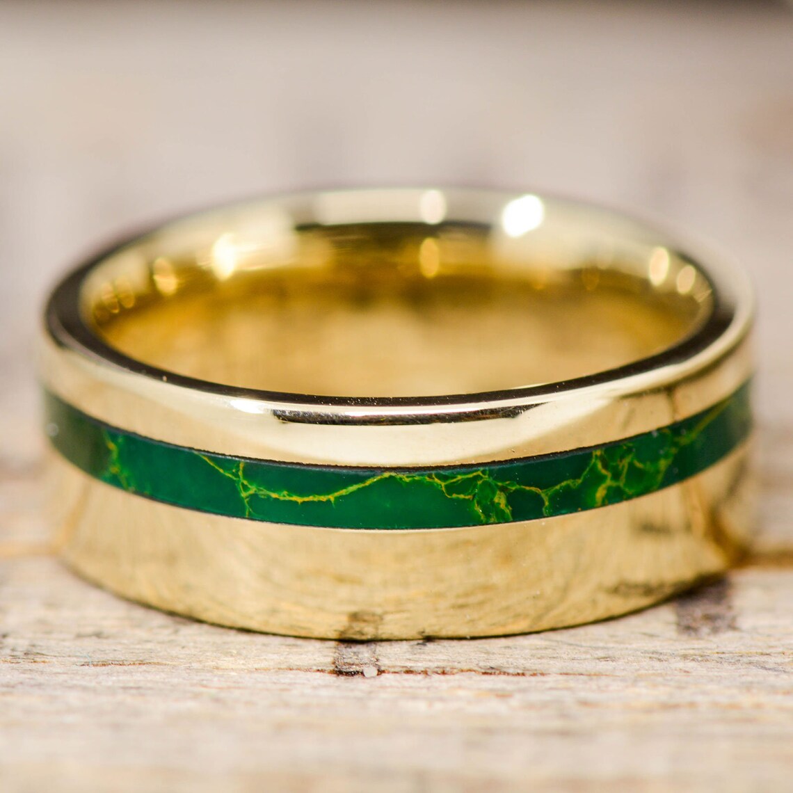 Gold, Arizona Jade Inlay - Stone Forge Studios - Etsy