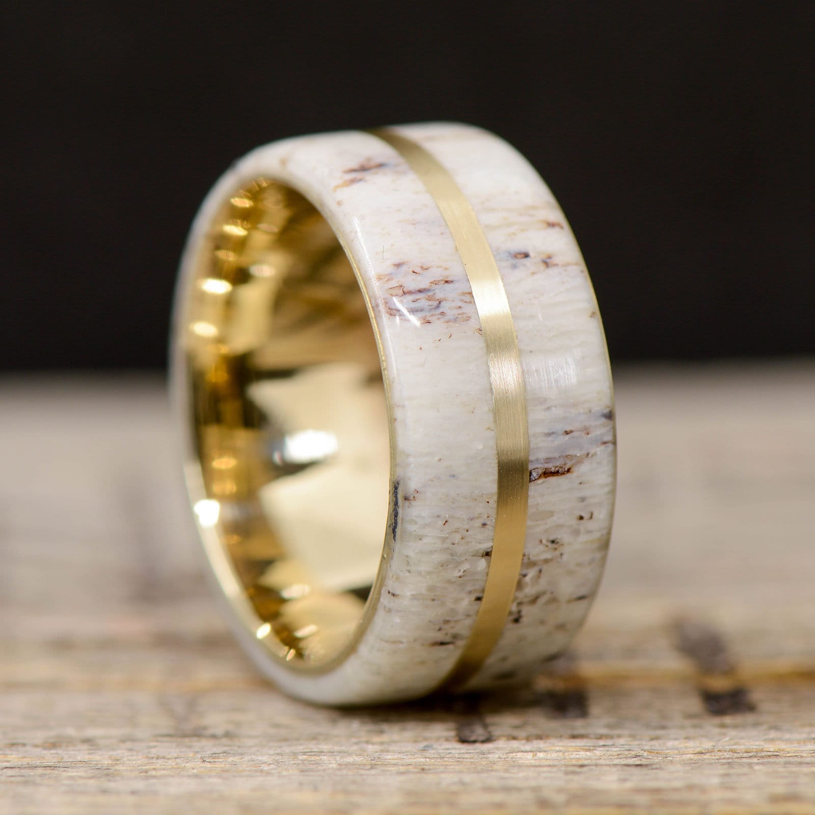 Men's Ring: Elk Antler Yellow Gold Stone Forge Studios - Etsy