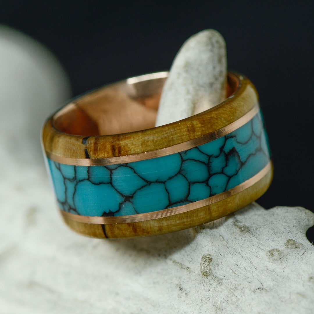 Maple and Turquoise 12mm - Stone Forge Studios - Etsy