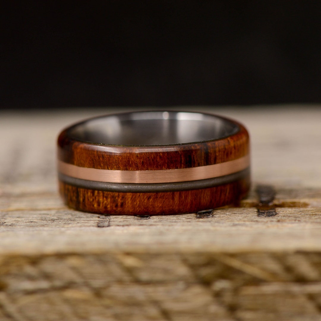 Ironwood, Rose Gold, and Piano String Inlays - Stone Forge Studios - Etsy