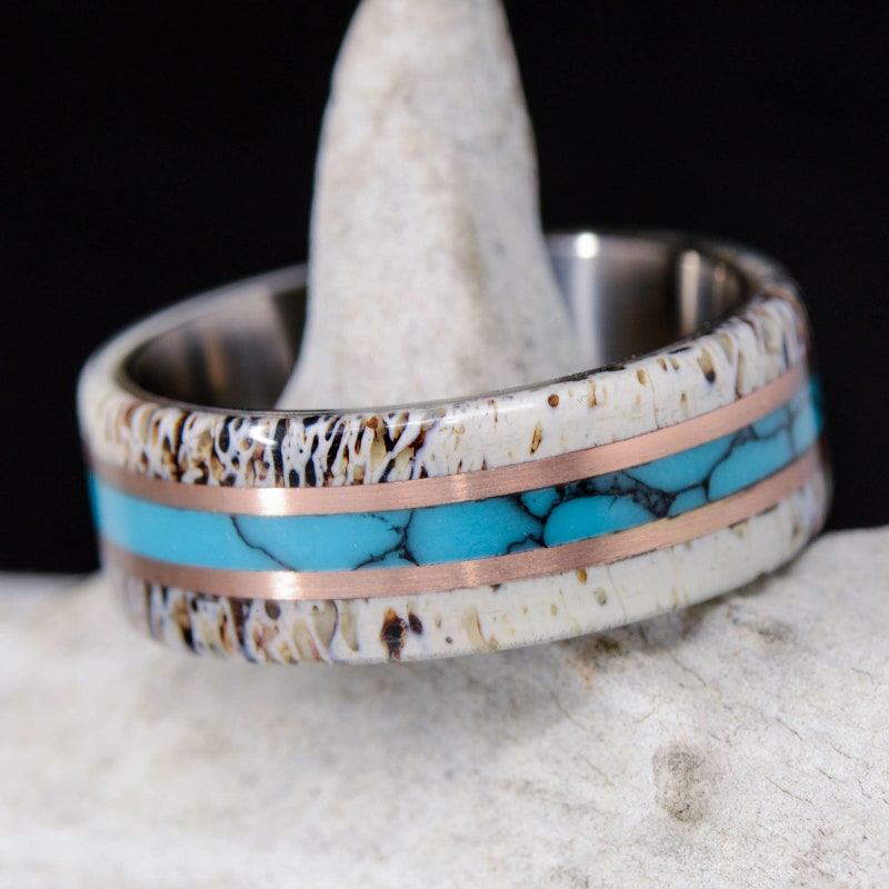 Elk Antler Ring - Etsy