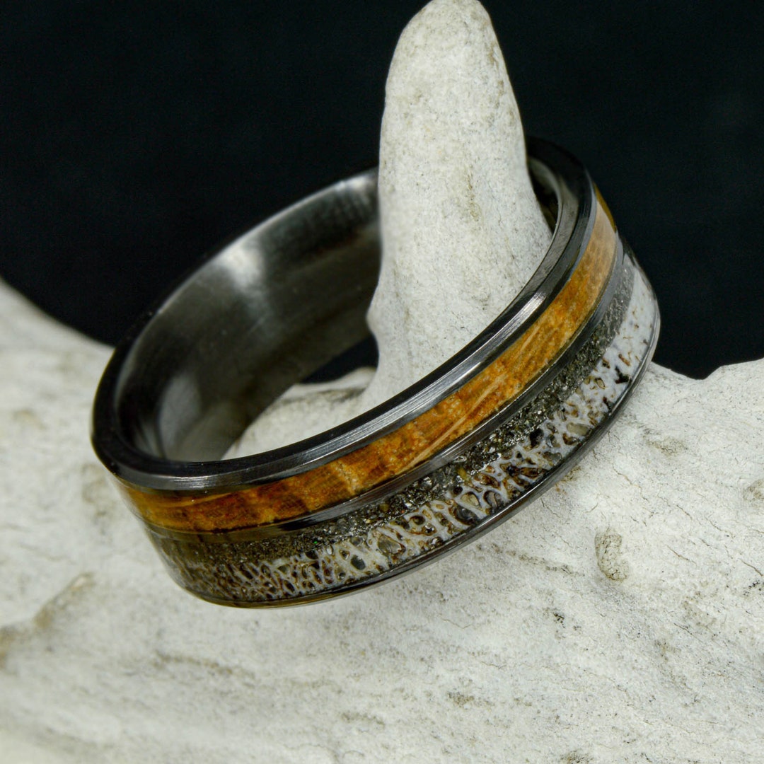 Black Zirconium, Whiskey Barrel Wood, Elk Antler, and Meteorite Inlays ...