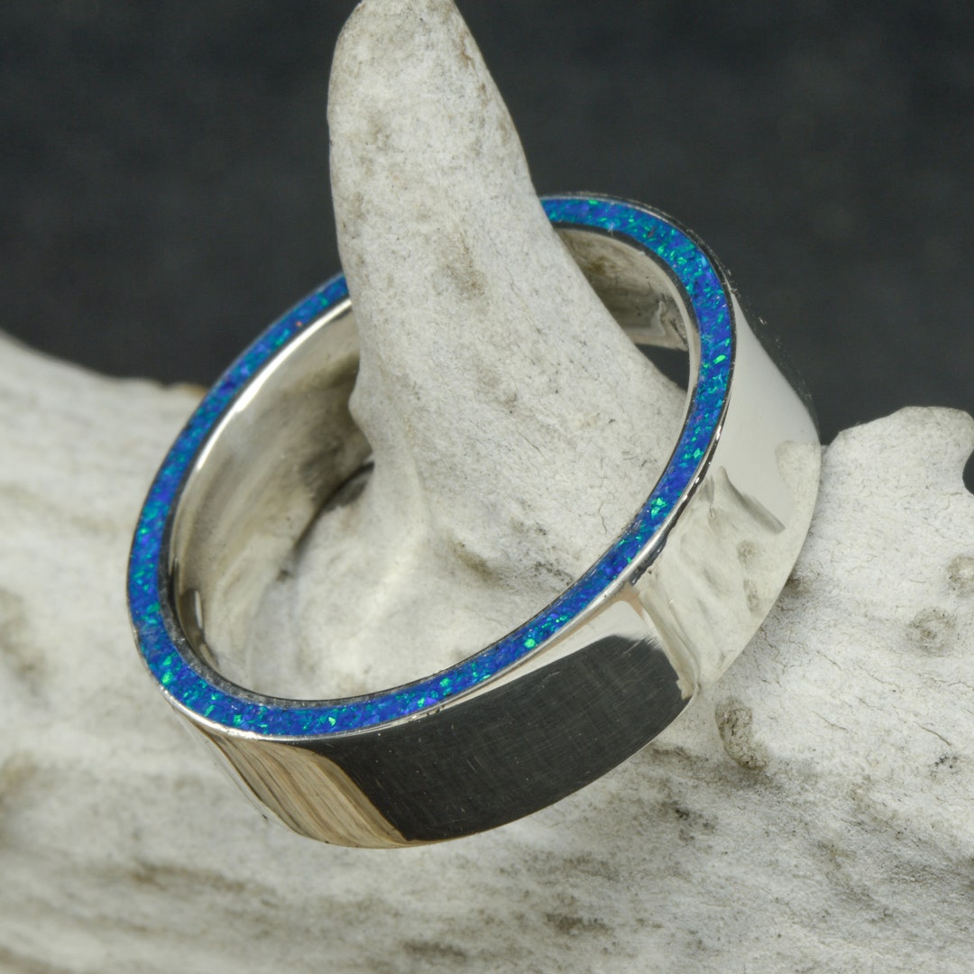 Side Blue Opal Inlays - Stone Forge Studios - Etsy