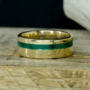 Gold With Imperial Jade Inlay - Stone Forge Studios - Etsy