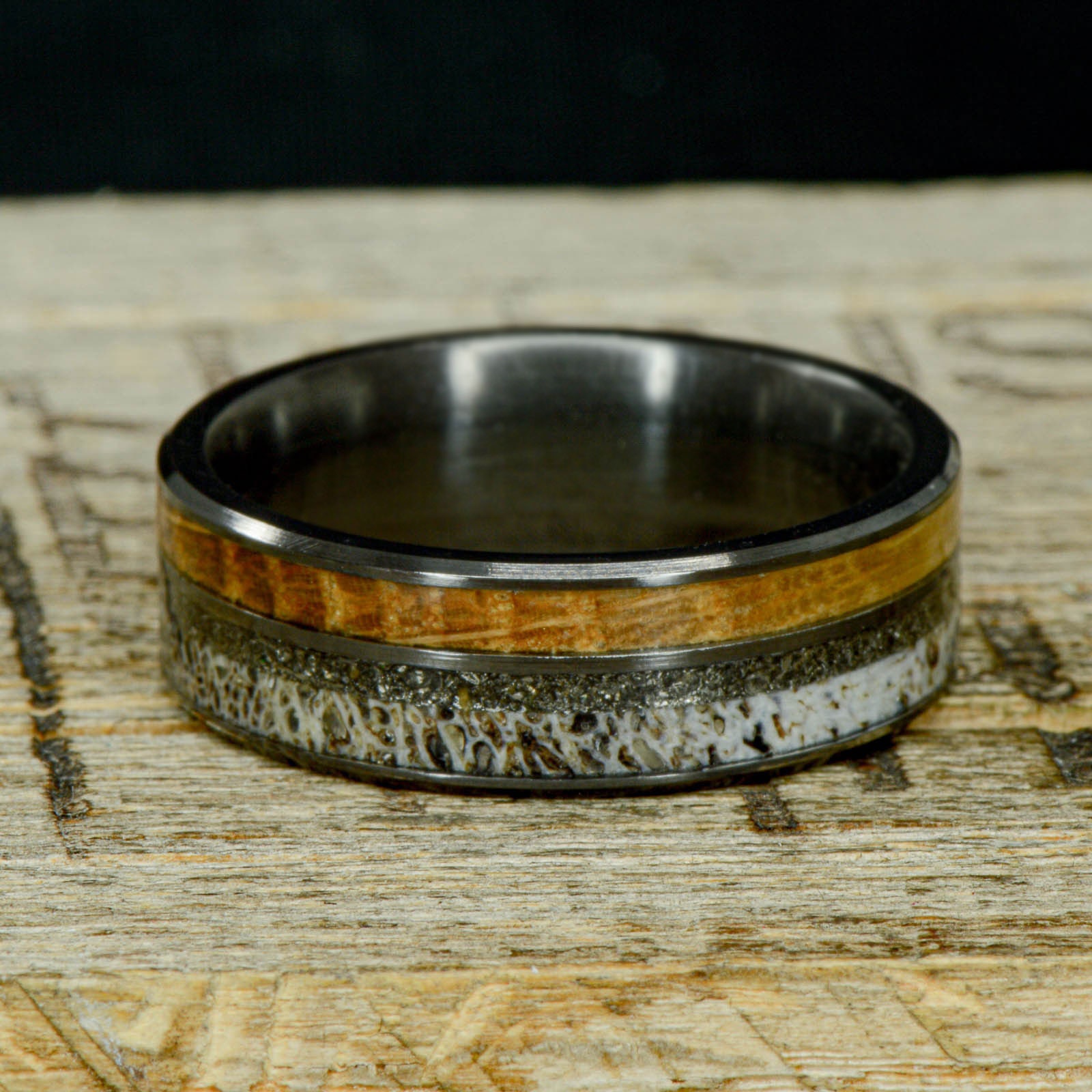 Black Zirconium, Whiskey Barrel Wood, Elk Antler, and Meteorite Inlays ...