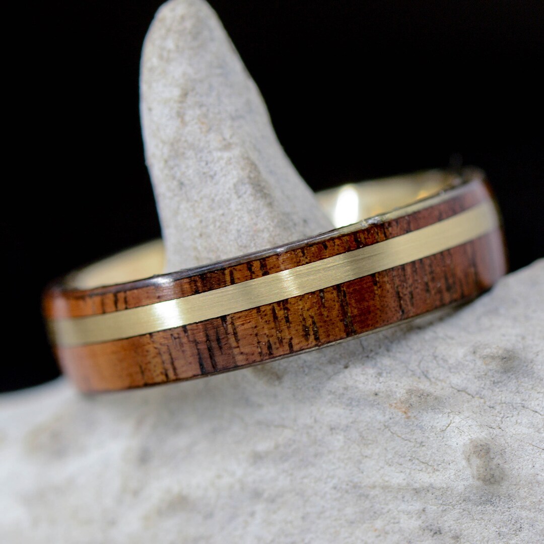 Gold With Koa Wood Inlays - Stone Forge Studios - Etsy