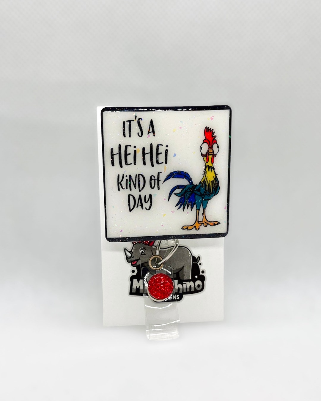 Hei Hei Badge Reel: Glitter Nurse ID Holder, Moana Accessory - Etsy
