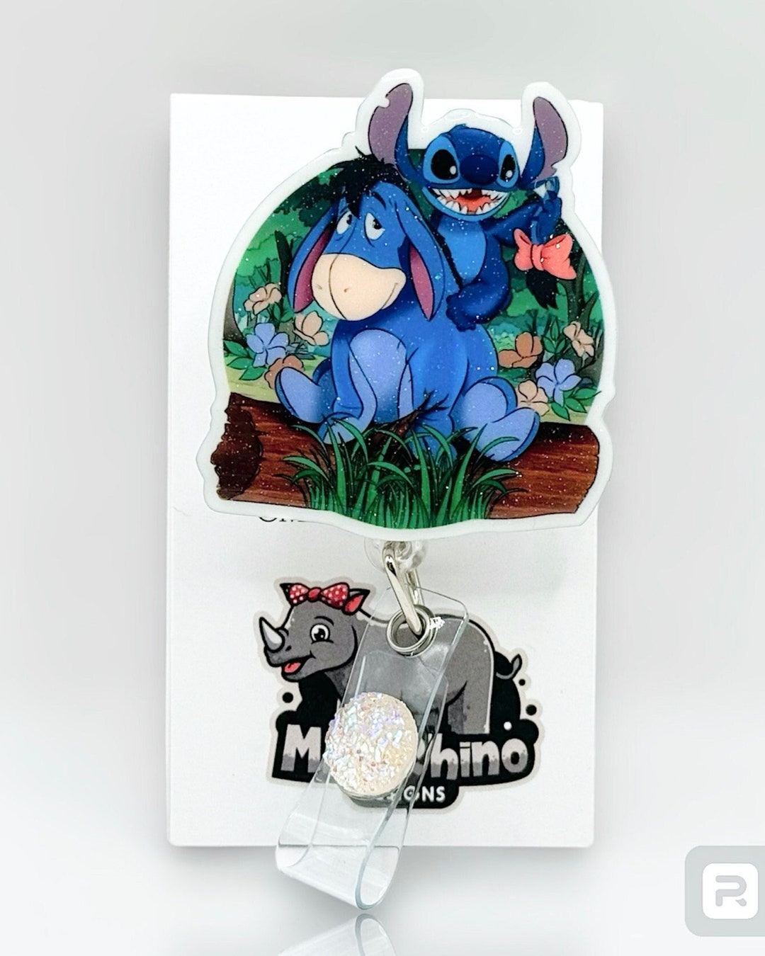 Eeyore and Stitch Mashup Retractable Badge Reel: Nurse Teacher ID - Etsy