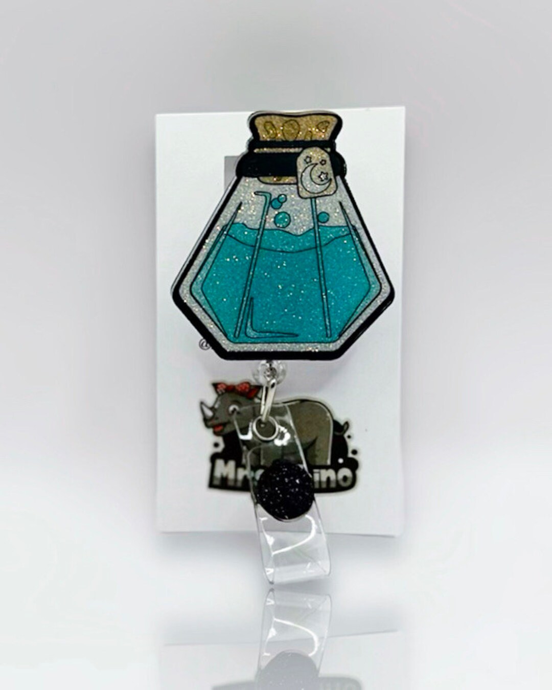 Teal Potion Bottle Retractable ID Badge Reel - Etsy