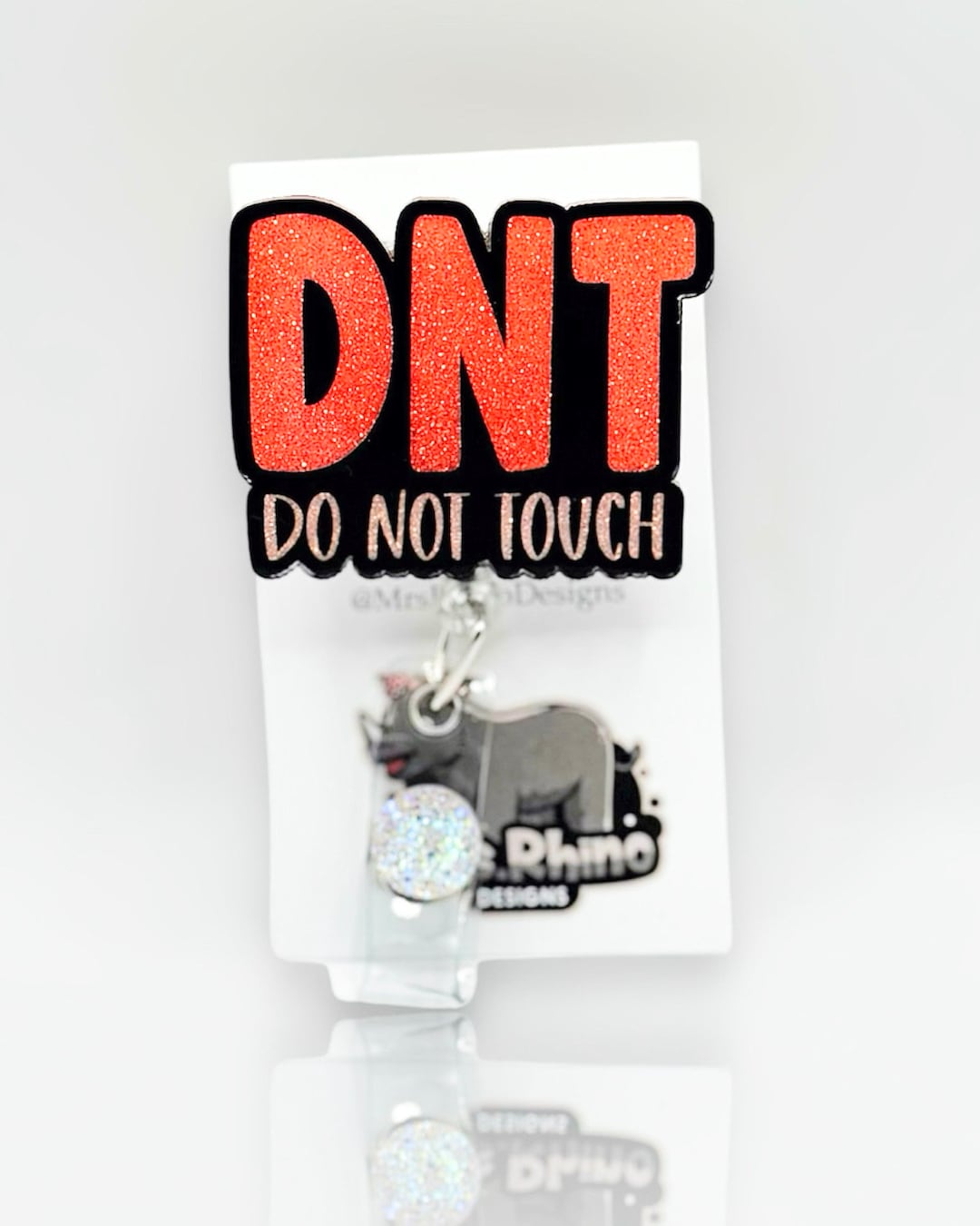 DNT Do Not Touch Funny Handmade Retractable ID Badge Reel Nurse Teacher ...