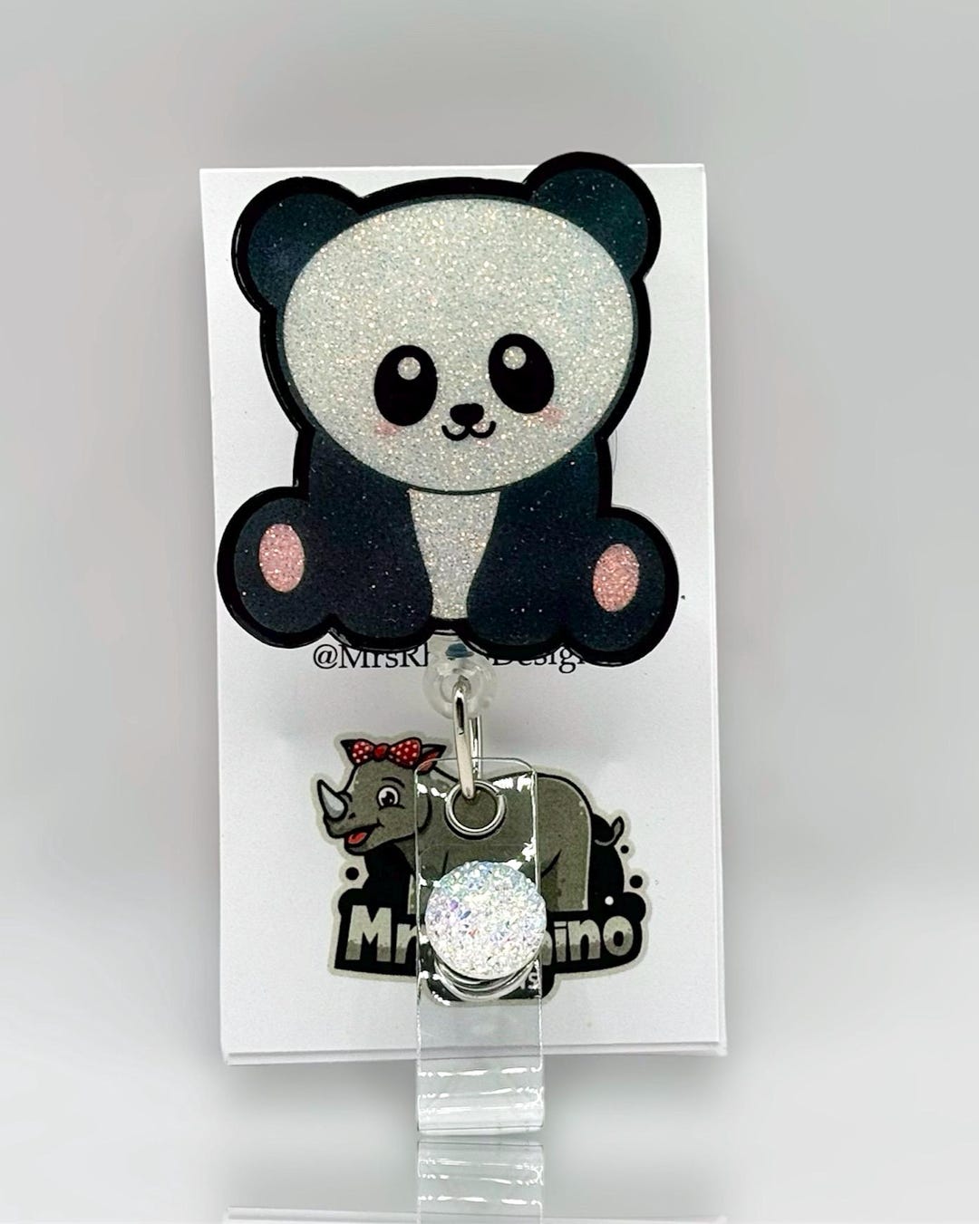 Sitting Panda Retractable Badge Reel: Nurse Teacher ID Holder - Etsy