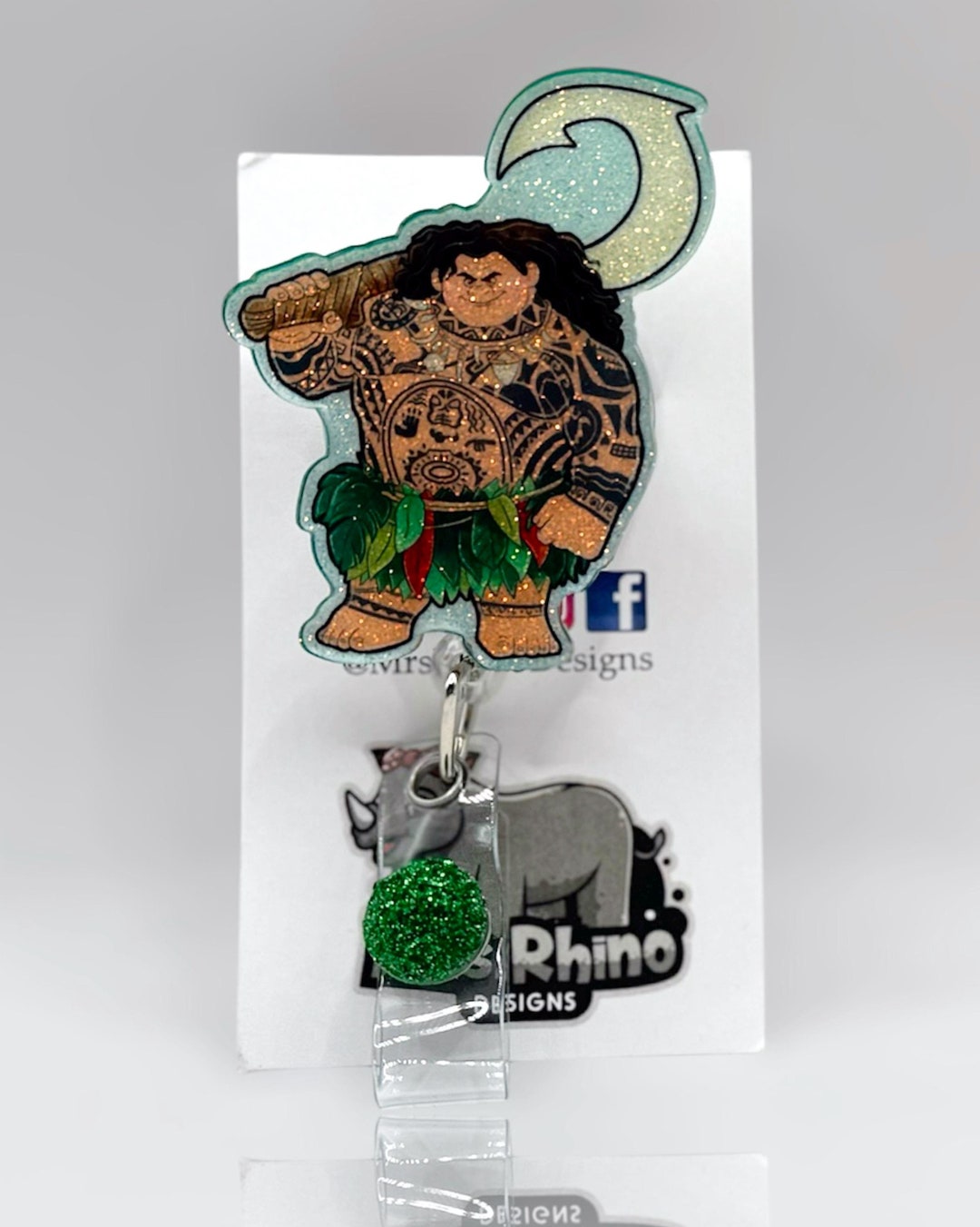 Maui Moana Handmade Retractable ID Badge Reel: Nurse Teacher Accessory ...