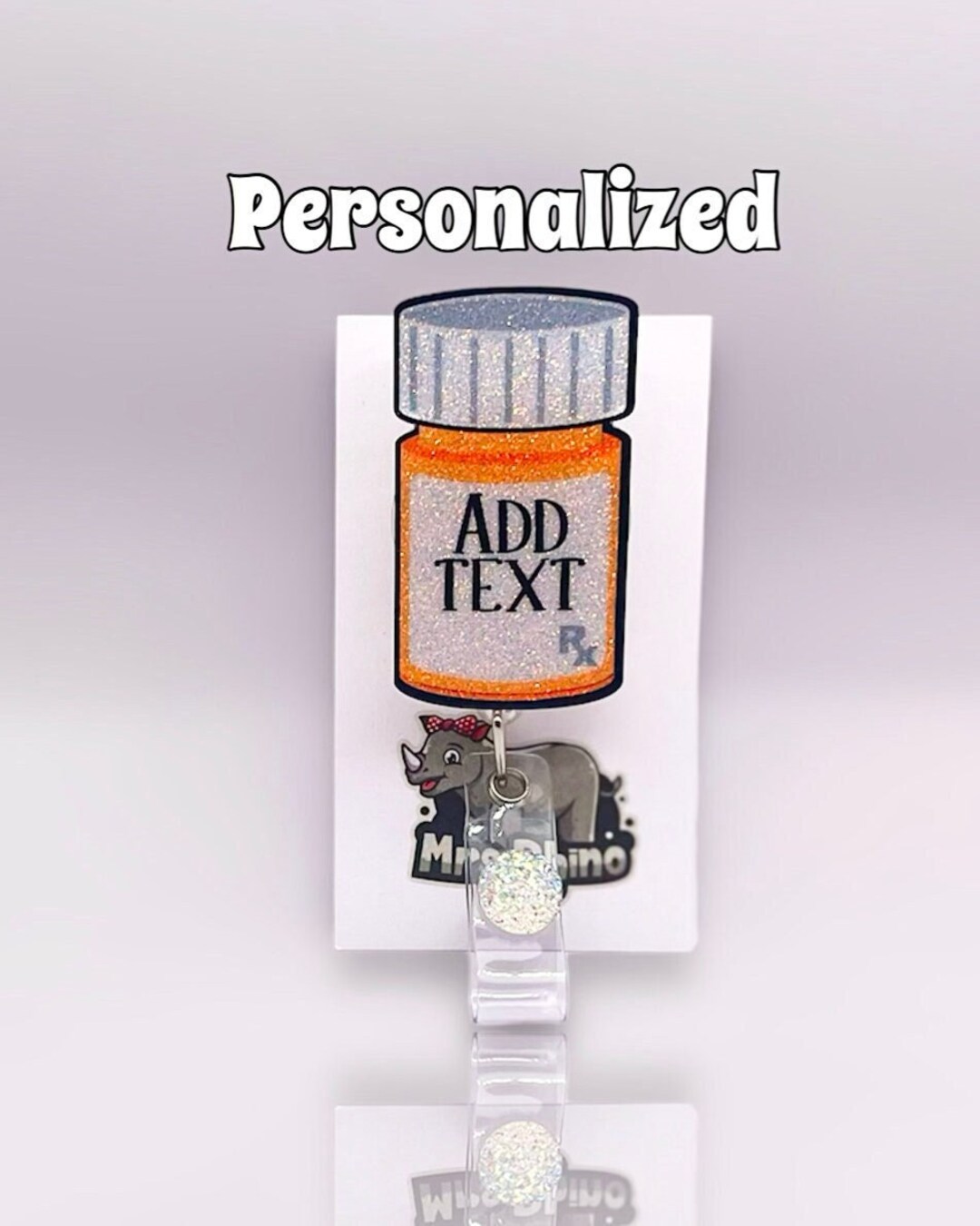 Customizable Pill Bottle Interchangeable Badge Reel Personalize - Etsy