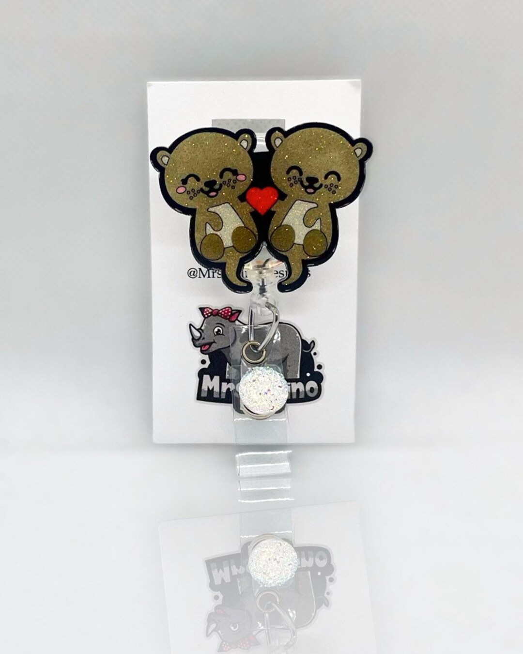 Otter Couple Love Retractable ID Badge Reel Nurse Teacher Badge Reel - Etsy