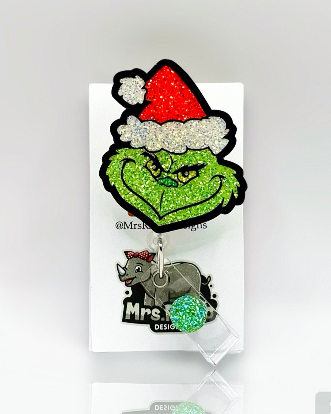 Christmas Retractable ID Badge Reel: Handmade Nurse Teacher Badge - Etsy