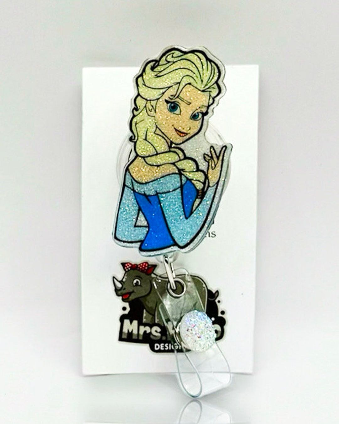 Elsa Frozen Retractable ID Badge Reel: Handmade Nurse Teacher Badge - Etsy