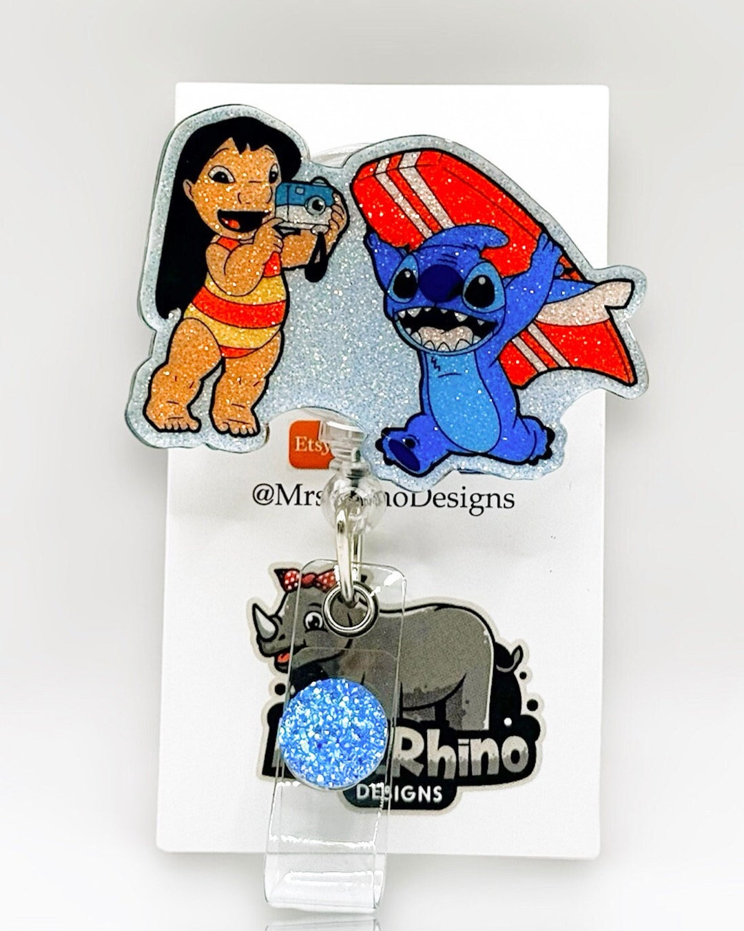 Lilo and Stitch Badge Reel: Summer Beach Surfboard ID Badge - Etsy
