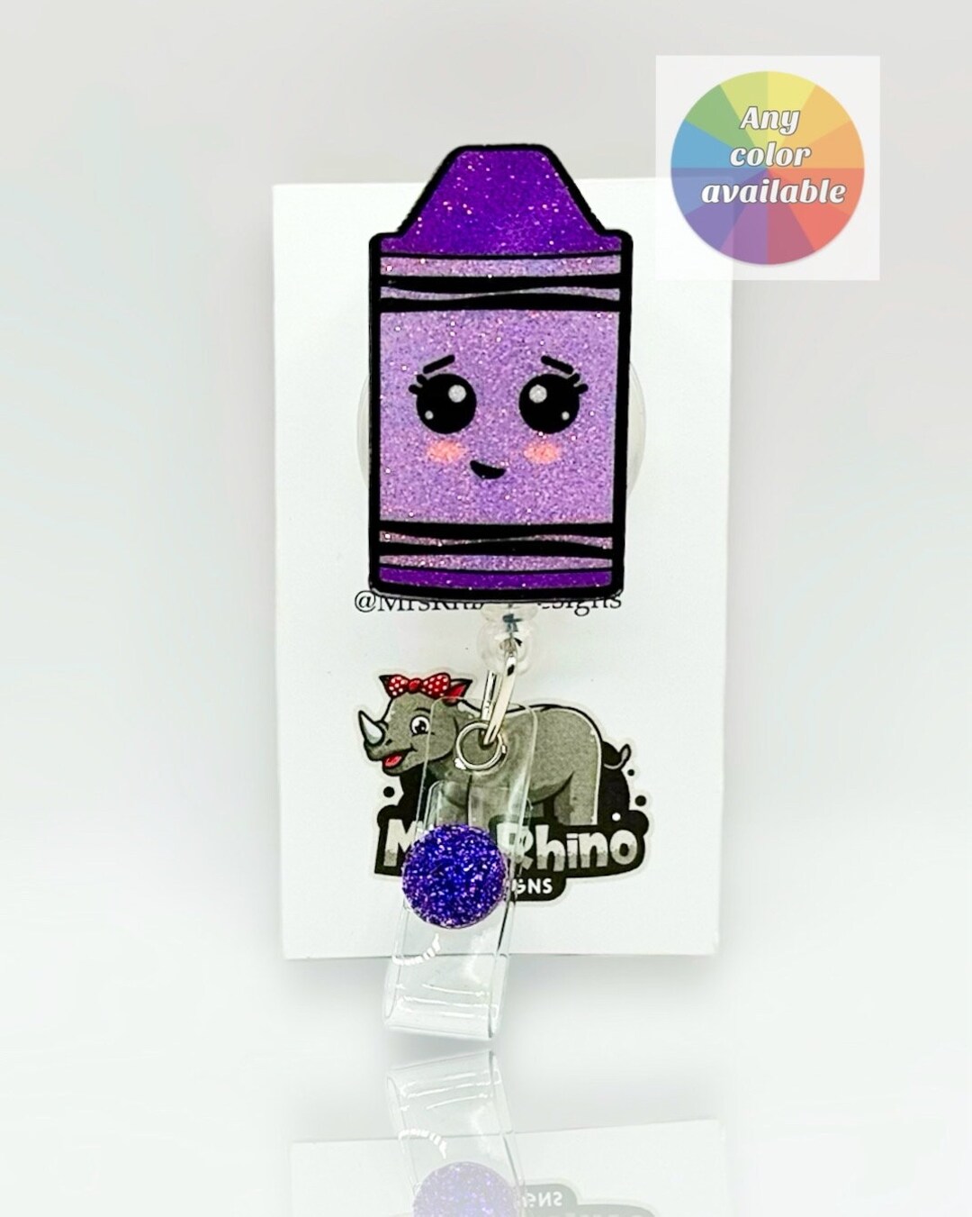 Coloring Crayon Retractable ID Badge Reel Nurse Teacher Badge - Etsy