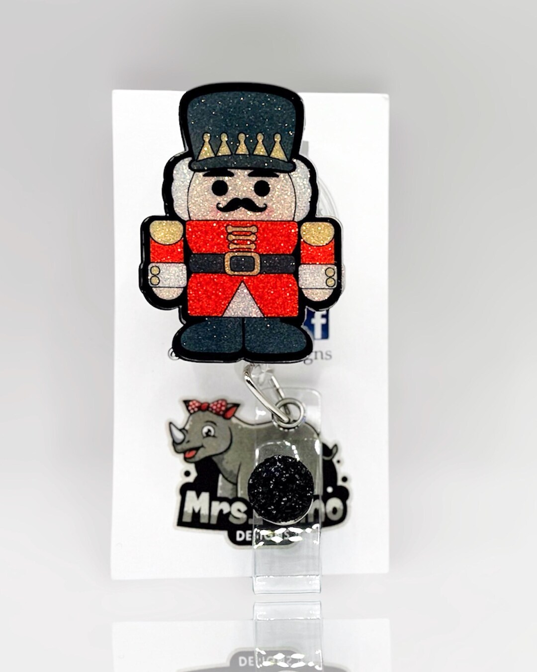 Nutcracker Christmas Retractable ID Badge Reel: Handmade Nurse Teacher Badge - Etsy