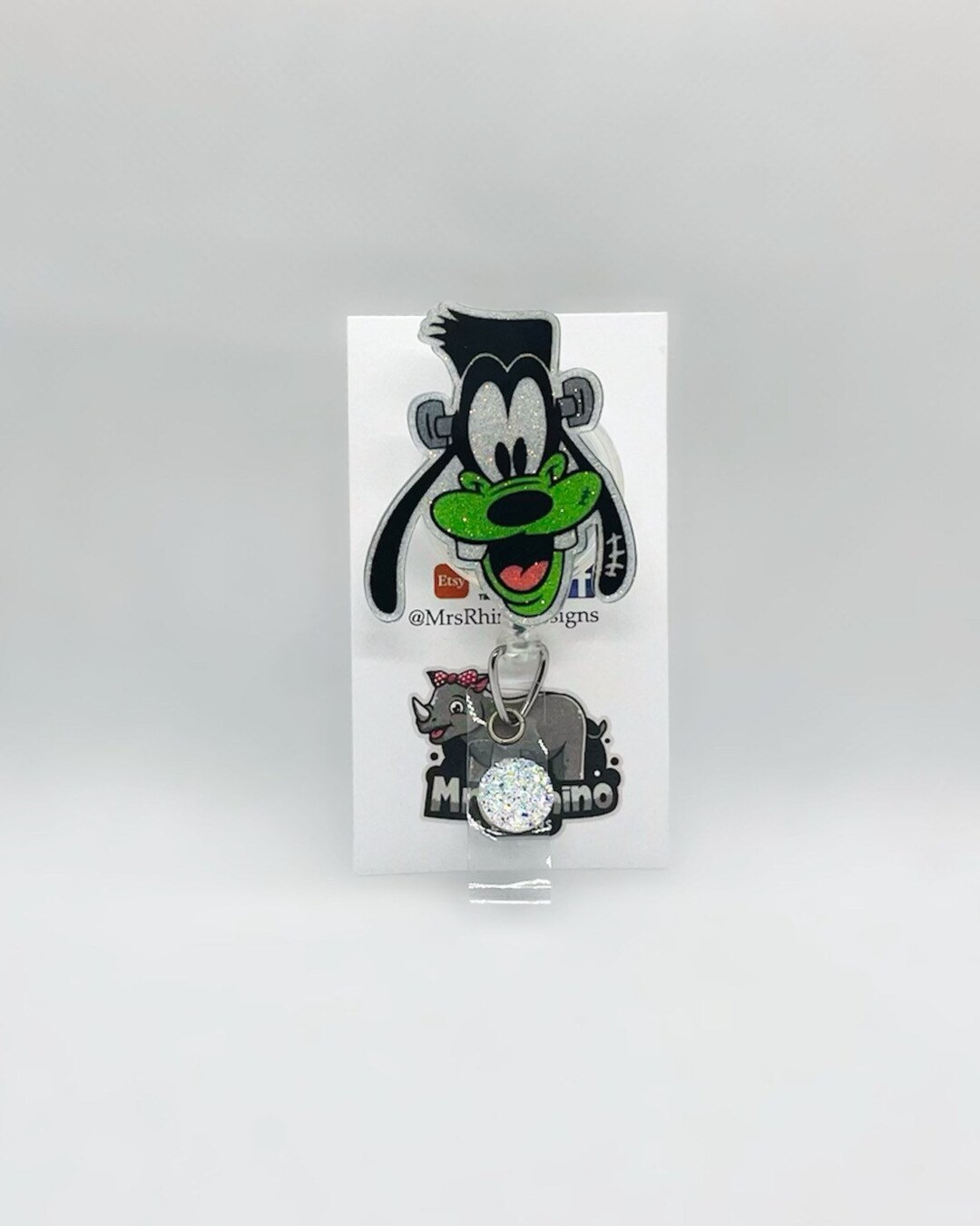 Goofy Frankenstein Badge Reel: Retractable ID Clip - Etsy