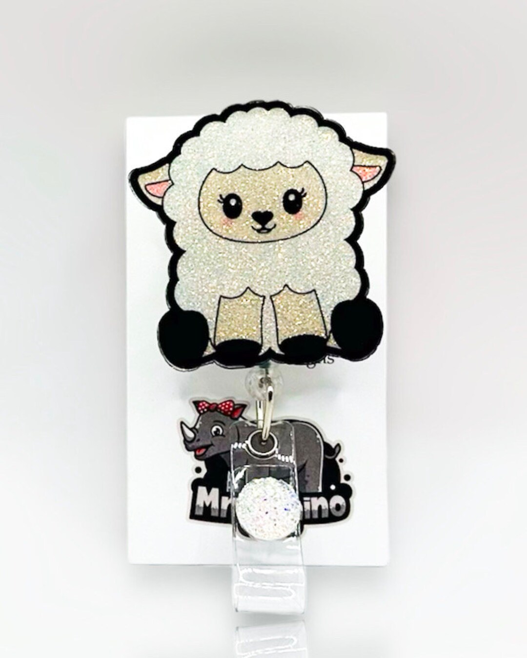 Lamb Sheep Handmade Retractable ID Badge Reel: Nurse Teacher Easter - Etsy